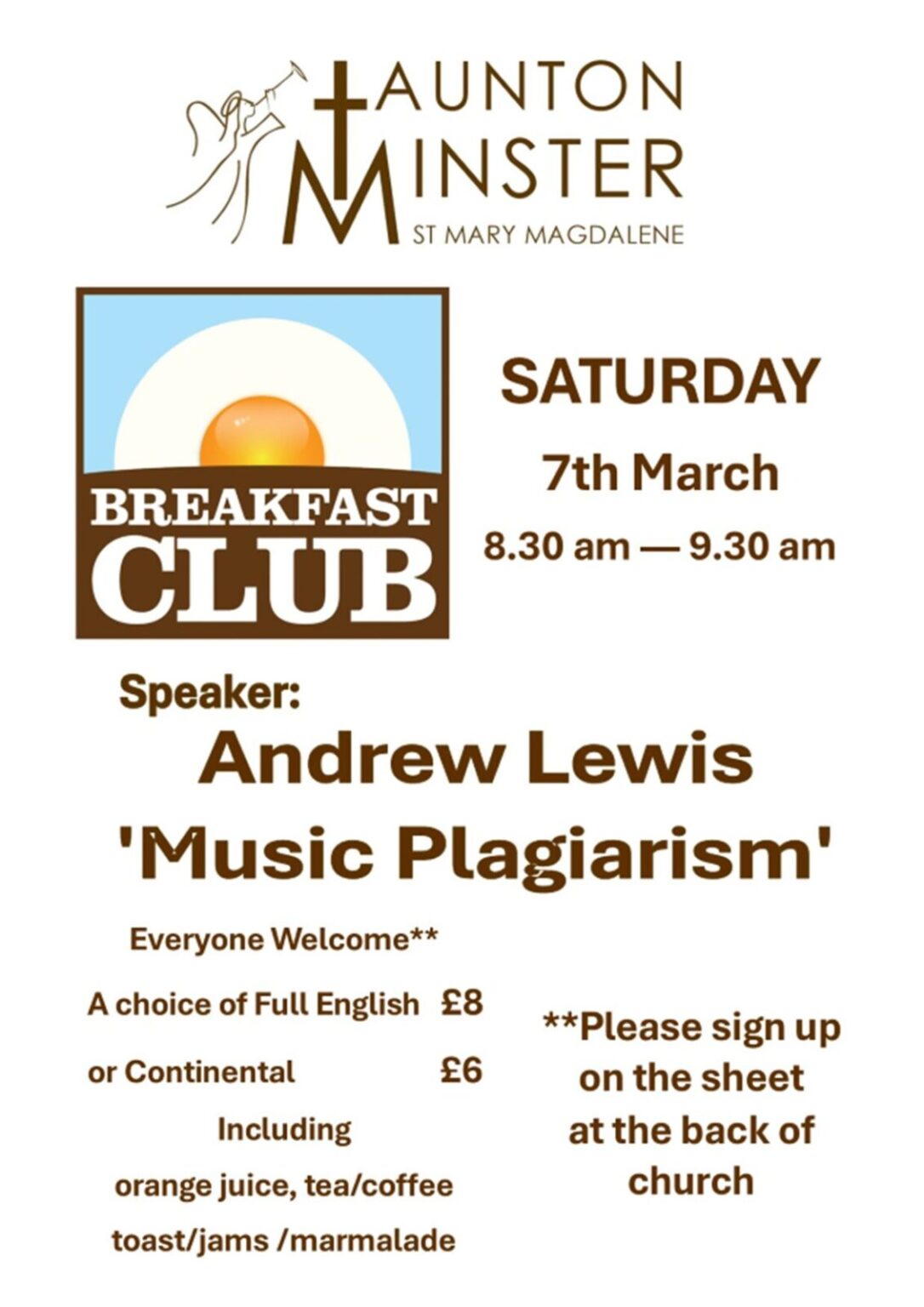 Breakfast Club - 'Andrew Lewis - Music Plagiarism' | Taunton Minster ...